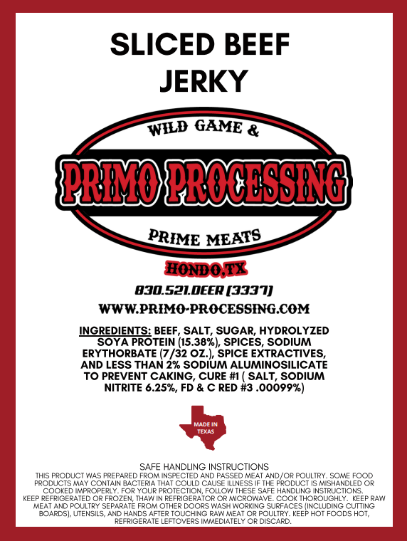 Sliced Jerky – Primo Processing